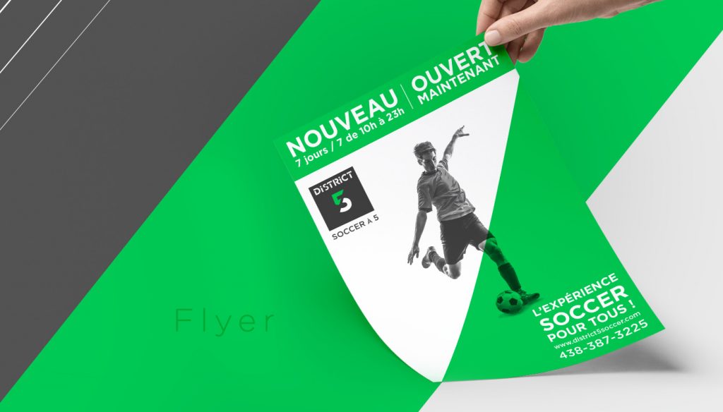 Logo, Business cards and flyer graphic design for District Soccer 5 ...